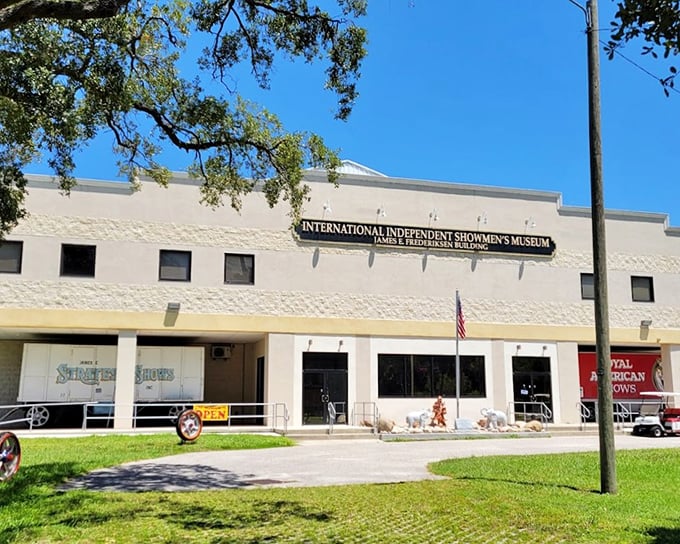 Don't let the plain exterior fool you – inside lies a treasure trove of circus history and carnival magic.