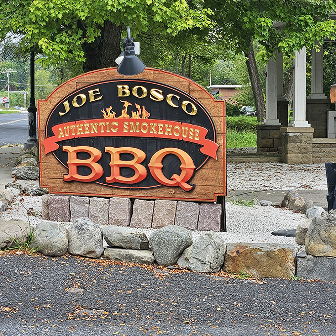 That sign isn't just decorative &ndash; it's basically a treasure map leading straight to smoky BBQ gold.