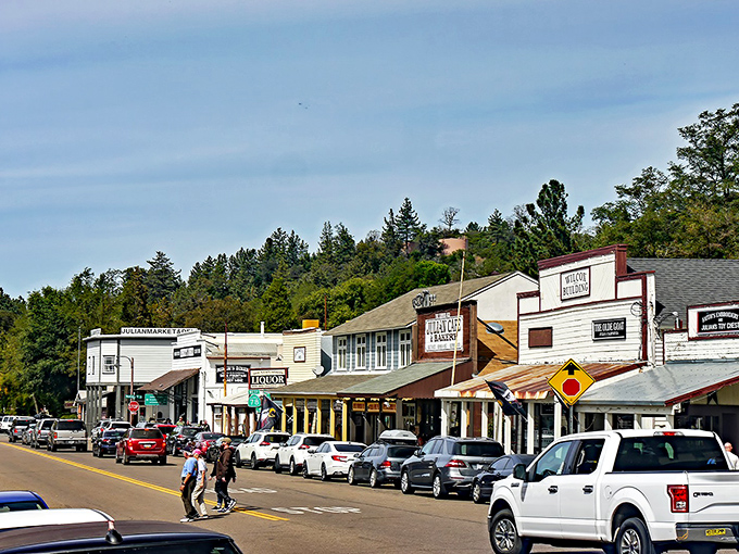 Julian's main street showcases its Gold Rush heritage. Those buildings have seen more history than a Ken Burns documentary.
