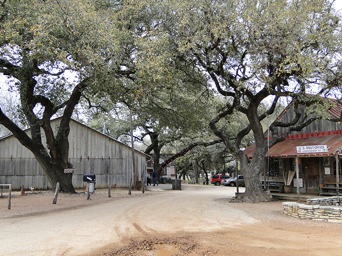 Luckenbach's dusty main street hasn't changed much since Willie and Waylon sang about it—thank goodness for that.