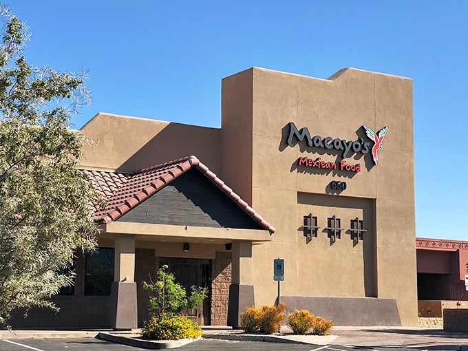 Macayo's striking adobe-style architecture stands tall against the Arizona sky. This isn't just a restaurant; it's a Phoenix landmark!