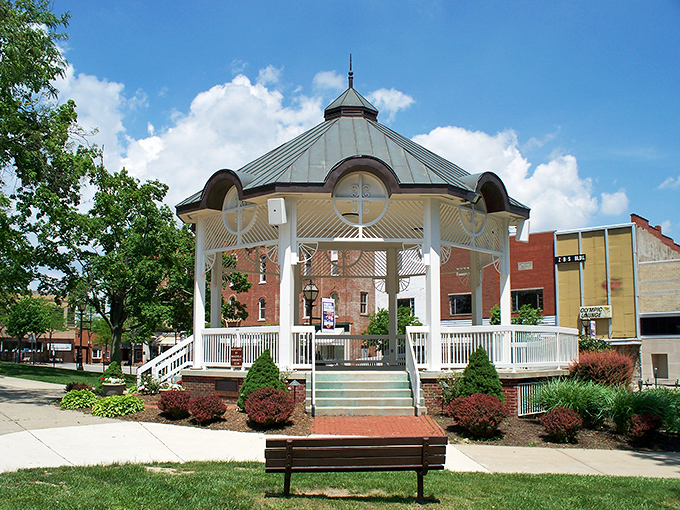 "This pristine gazebo in Mansfield looks like it's waiting for a band concert or perhaps a first kiss. Pure small-town magic!"