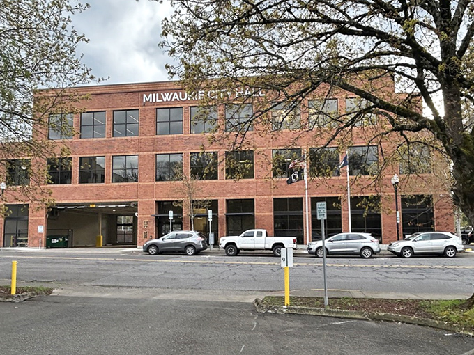 Milwaukee's City Hall stands proud, a brick sentinel watching over this charming riverside community.