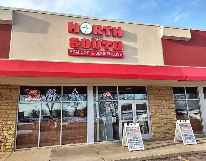 Don't judge this seafood treasure by its strip mall cover! Inside awaits a compass-spanning feast of oceanic delights.