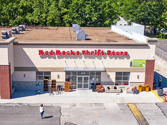 Red Racks lives up to its name - organized chaos that makes finding your size feel like winning bingo.