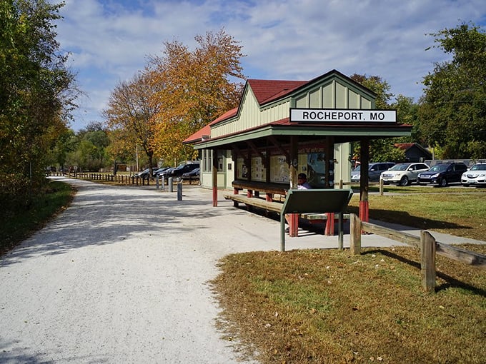 The old train depot welcomes you to trail adventures. This little green building has seen cyclists, hikers, and dreamers pass through for decades.