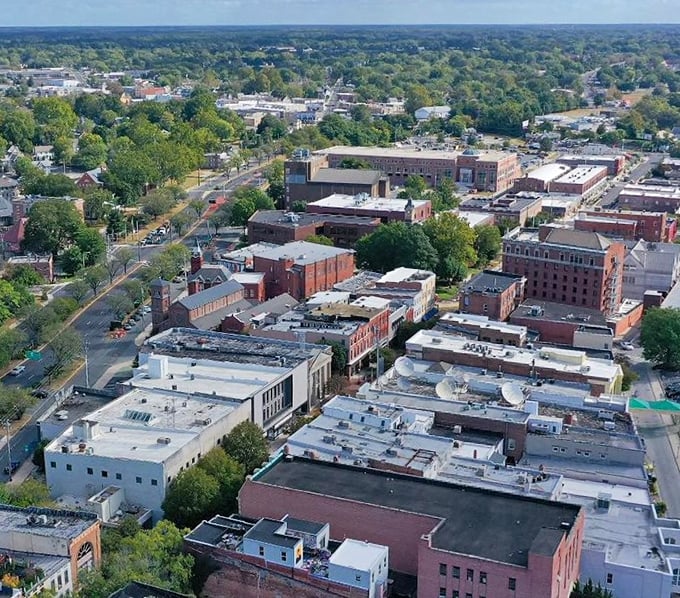 Salisbury's aerial view reveals a city that balances urban amenities with small-town prices. The Eastern Shore's best-kept retirement secret!