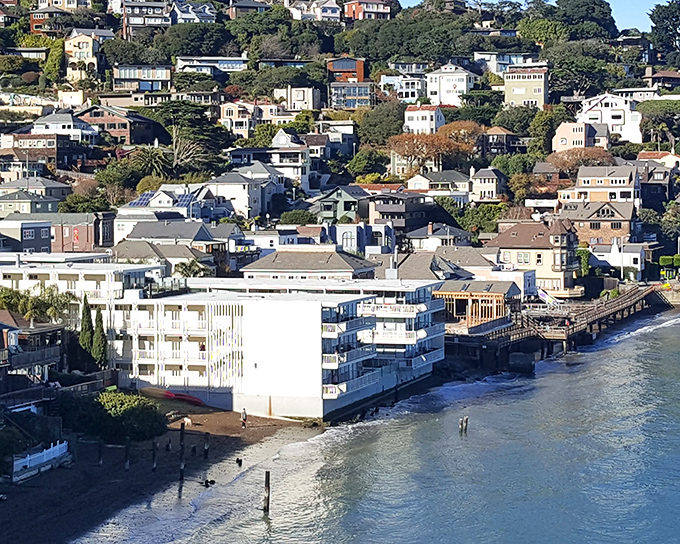 Sausalito's hillside homes cascade toward the bay like a watercolor painting come to life perfectly. 
