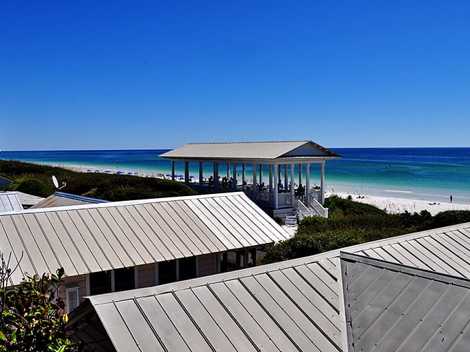 With rooftops glinting in the sun and ocean blues stretching for miles, Seaside doesn&rsquo;t just play the part &mdash; it is the postcard.