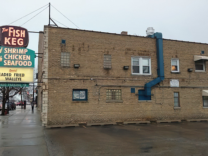 The Fish Keg's unassuming brick exterior hides a treasure trove of perfectly fried delights waiting to be discovered.
