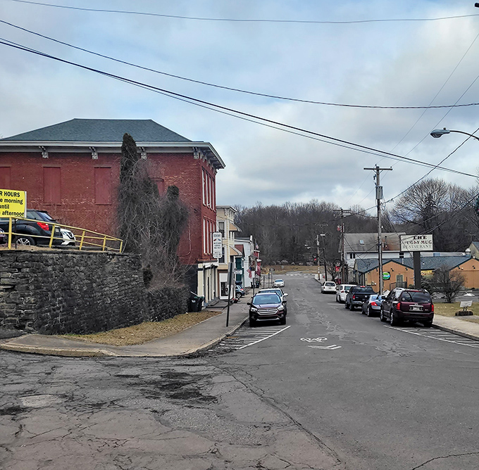 White Haven's buildings huddle together like old friends sharing secrets over morning coffee and fresh gossip.