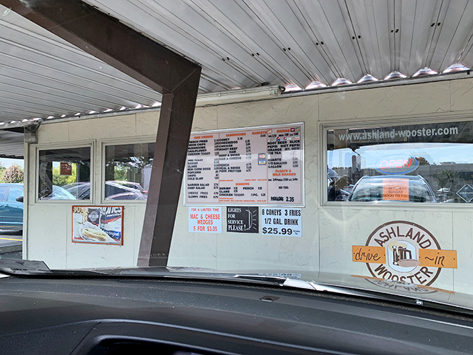 The "Fire Dogs" sign isn't just advertising&mdash;it's a beacon calling hungry travelers to roadside paradise.