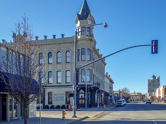 The majestic Geiser Grand Hotel anchors Baker City's downtown, where history and affordability come together beautifully.