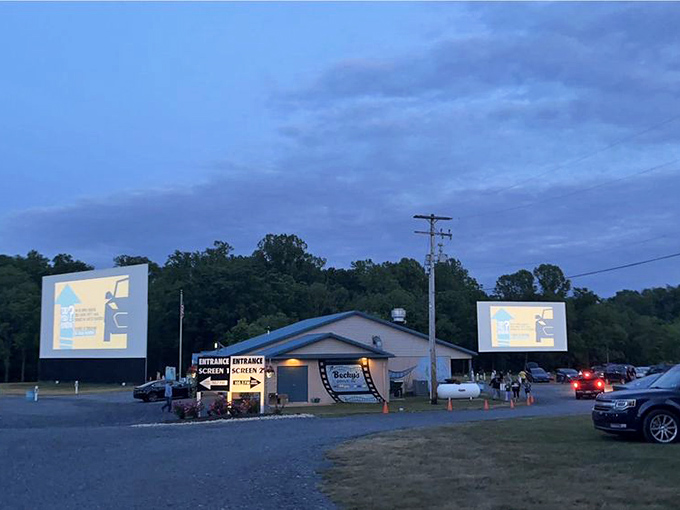 Two screens are better than one! Becky's gives you options, whether you're in the mood for explosions or emotions.