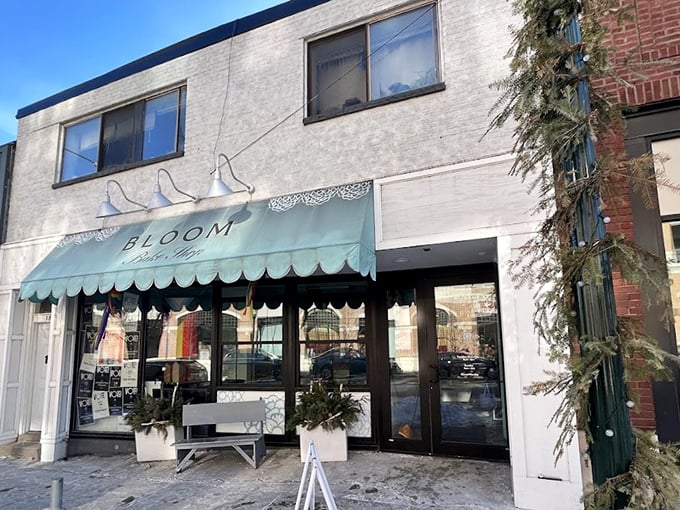 Winter in Wisconsin feels a little warmer when Bloom Bake Shop's cheerful storefront promises artisanal donuts waiting inside.