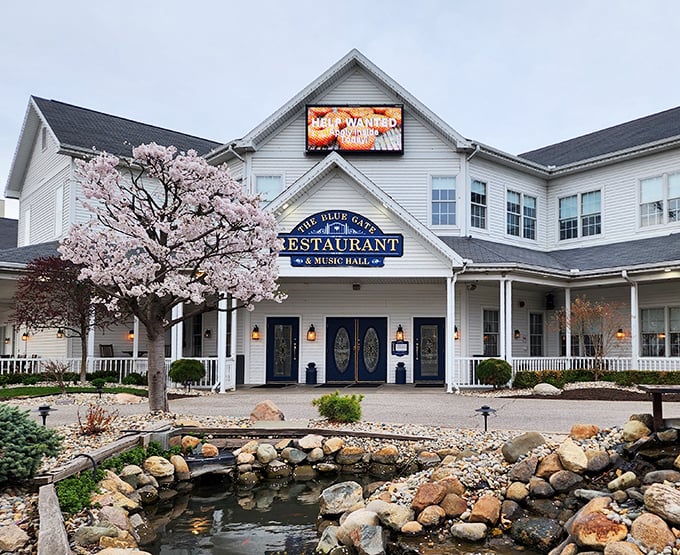 Blue Gate Restaurant: Spring blossoms frame this Shipshewana landmark, where the cherry trees aren't the only things producing sweet treasures. Pie paradise awaits inside!