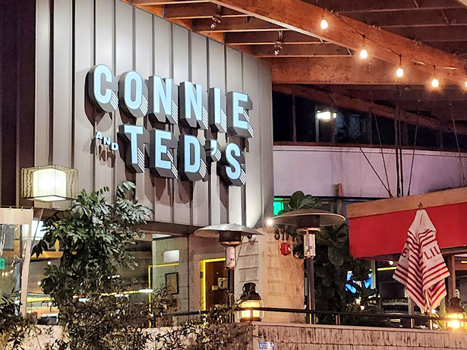 The blue neon sign of Connie and Ted's promises seafood nirvana. Where East Coast traditions meet West Coast innovation in a deliciously harmonious union.