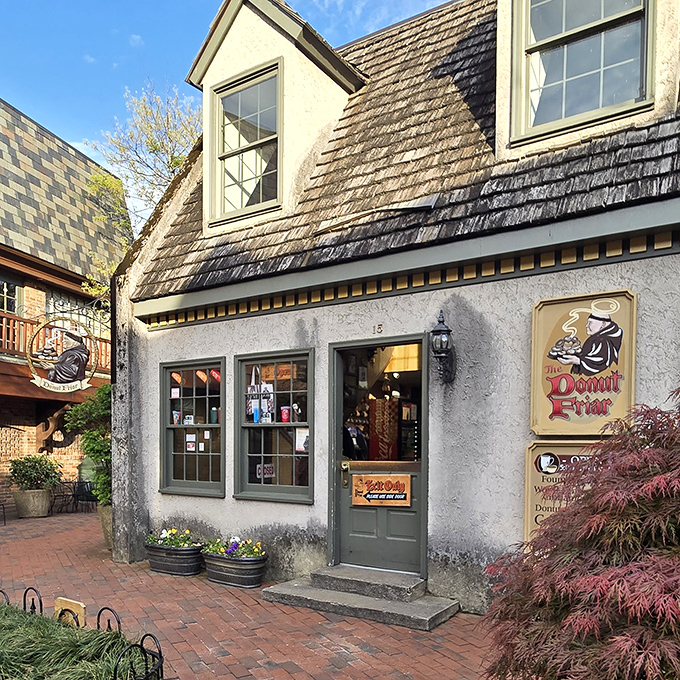 That cottage façade isn't false advertising—inside awaits old-world charm and donuts worth writing home about. European aesthetics, Tennessee hospitality.