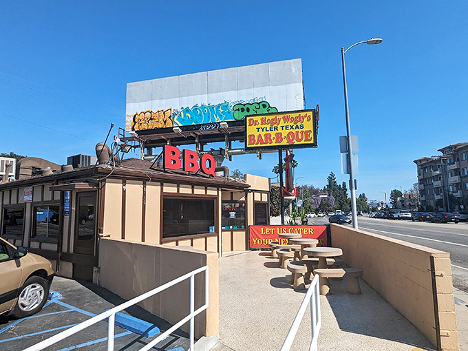 Urban art meets rural smoke at this Valley institution where the graffiti is colorful but the BBQ is the real masterpiece.
