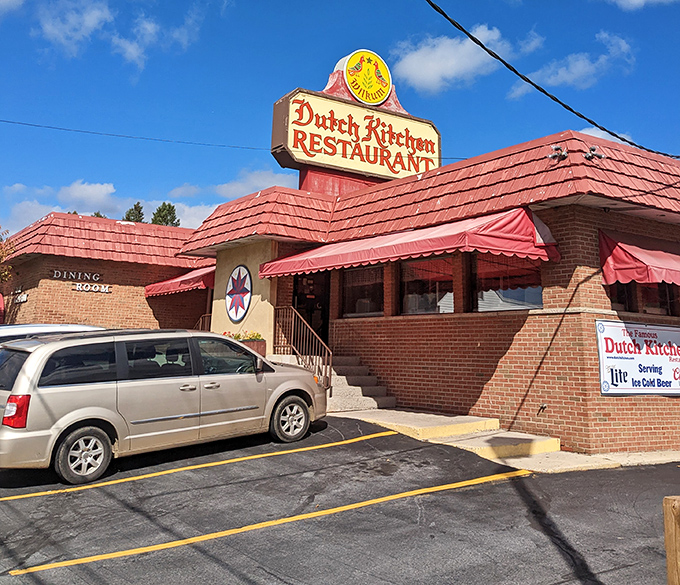 That cheerful yellow Dutch girl sign isn't just decoration&mdash;it's a promise of pot pie that would make your grandmother nod in approval.