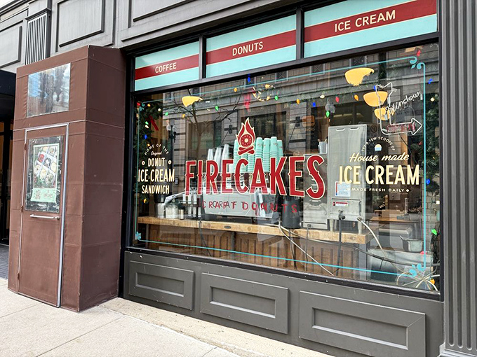 Behind Firecakes' stylish facade lies donut nirvana. Those string lights aren't decoration&mdash;they're actually halos for the heavenly treats inside.
