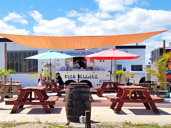 Picnic tables, ocean breezes, and fish tacos that'll make you contemplate moving to the beach permanently. Fish Bellies nails the coastal vibe.