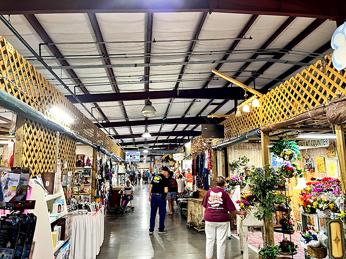 Treasure hunting made comfortable! The wide, well-lit aisles at Flea Traders Paradise make browsing a pleasure.