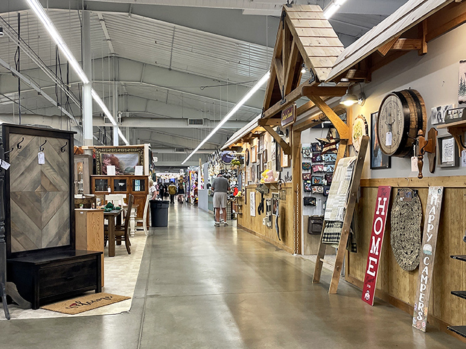 Indoor comfort meets outdoor adventure - Hartville's covered walkways keep the hunt going rain or shine.