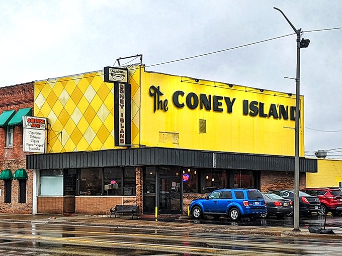 That distinctive diamond pattern exterior isn't just eye-catching&mdash;it's a signal that coney perfection awaits inside.
