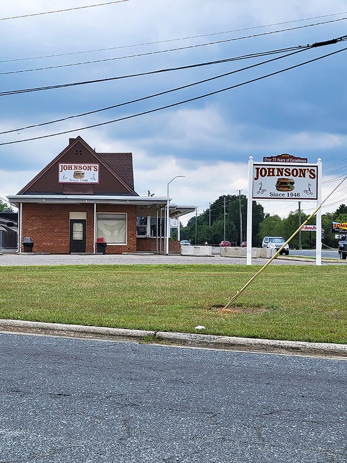 The humble kingdom of cheeseburger royalty. Johnson's unassuming exterior hides North Carolina's worst-kept culinary secret.