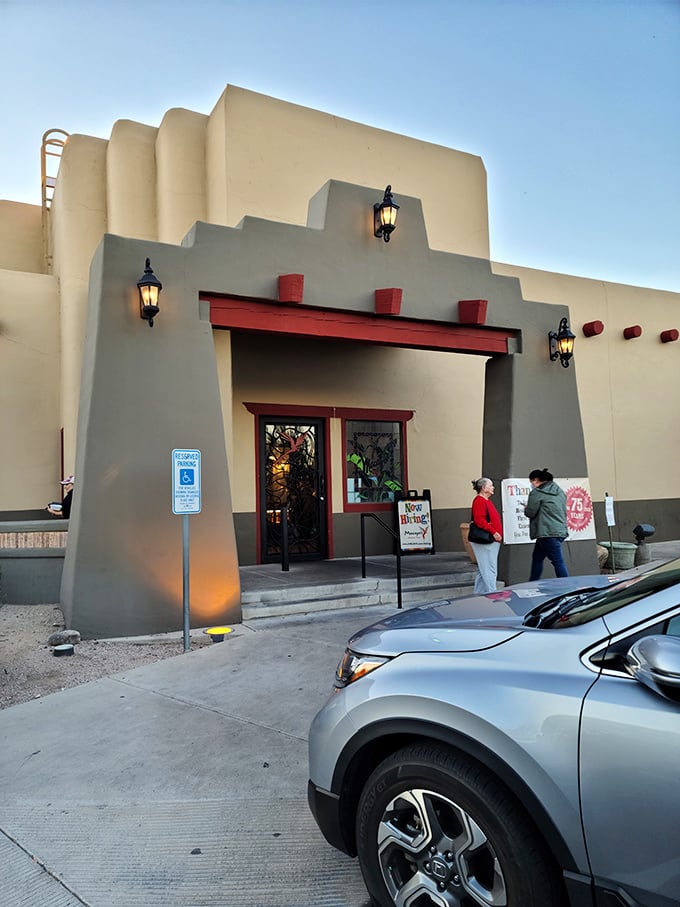 Warm lanterns guide you into Macayo's entrance - like following breadcrumbs to a Mexican food wonderland.