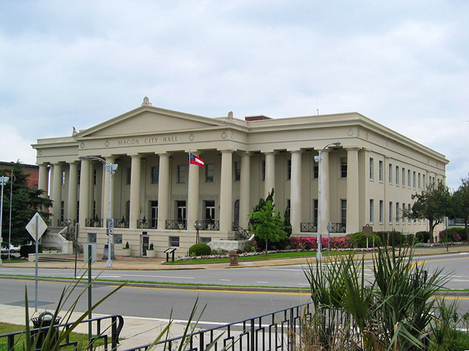 Macon City Hall stands proud against the Georgia sky &ndash; civic beauty that belongs to everyone, regardless of budget.