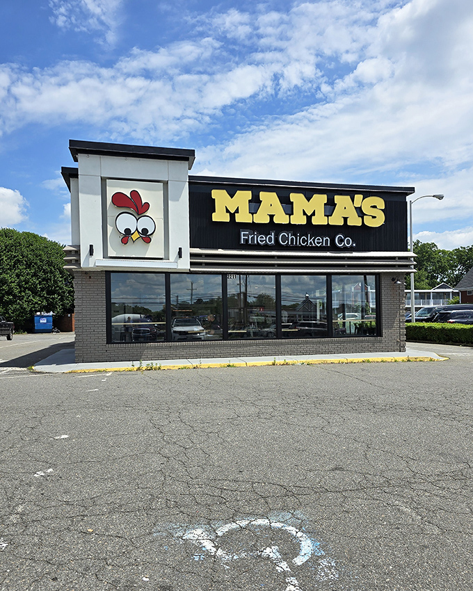 Simple storefront, extraordinary chicken. The big yellow sign is like a beacon for hungry travelers.