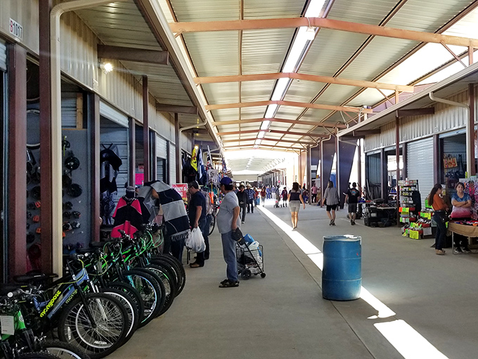 Bicycles and bargains under one roof. The Mercadome offers practical transportation alongside whimsical finds for every shopper.