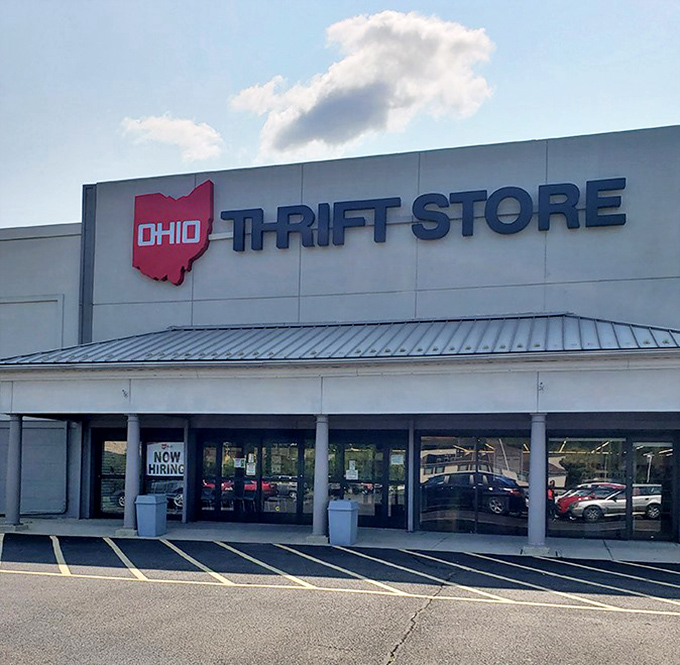 The unassuming exterior of Ohio Thrift Store hides a cavernous wonderland of secondhand treasures waiting to be discovered inside.