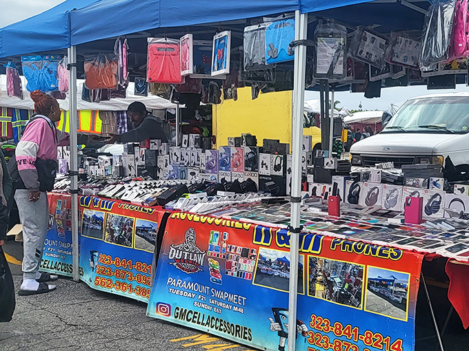 Frame-worthy moments at every turn. The Paramount Swap Meet's displays create miniature museums where everything's for sale.