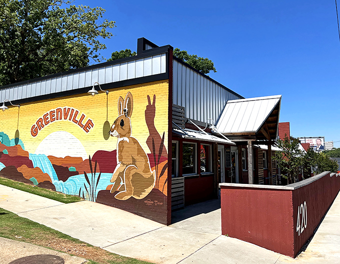 Greenville's answer to Nashville hot chicken comes with local flair and a colorful welcome that promises bold flavors inside.