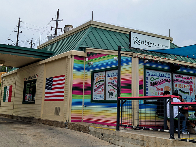 Rosita's colorful exterior is like a preview of the flavor explosion waiting inside. The building itself seems to be celebrating!