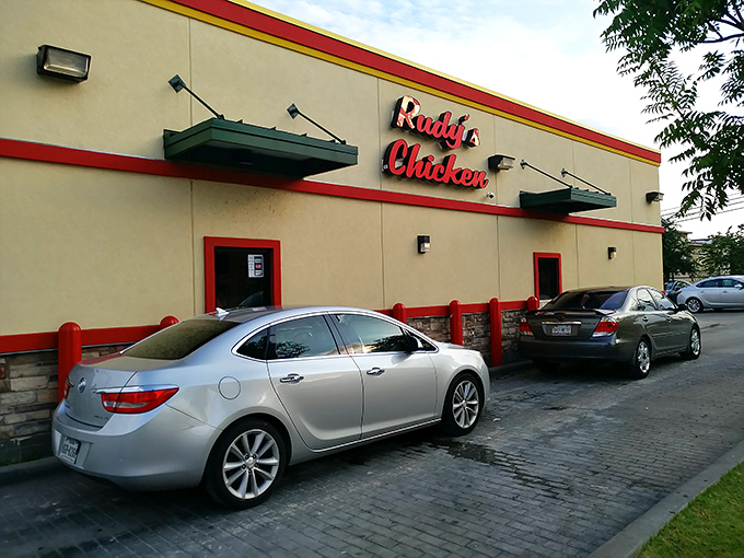 Simple building, extraordinary chicken. Those red barriers aren't keeping people out&mdash;they're organizing the inevitable line of hungry devotees.