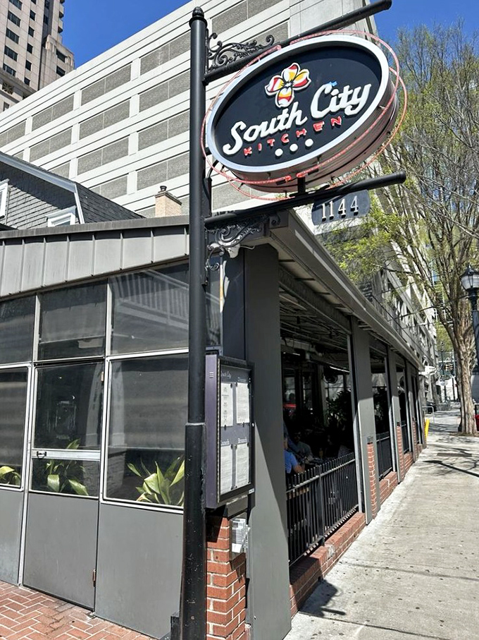 Modern Southern charm wrapped in glass and brick, serving up tradition with a contemporary twist.