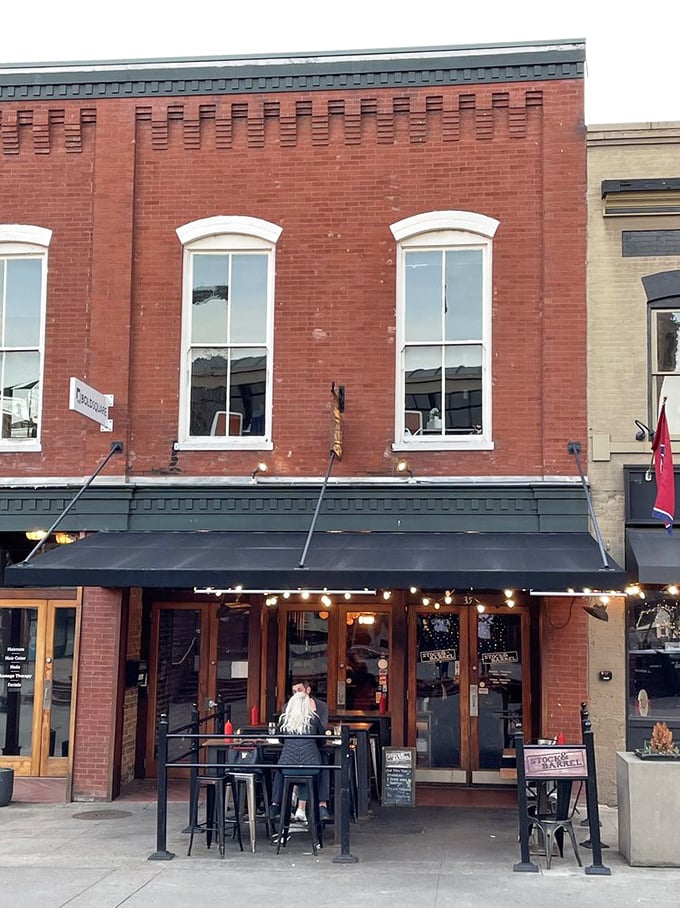 The outdoor seating at Stock & Barrel invites you to people-watch while you burger-feast. Urban dining with a side of Tennessee charm.