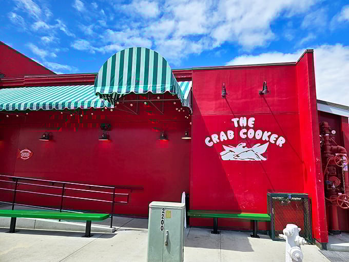With its jaunty green awnings and bold red walls, The Crab Cooker has been stopping traffic and satisfying appetites for generations.
