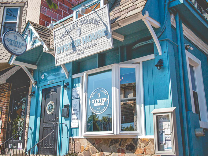 This quaint blue bungalow houses oysters so fresh they're practically still gossiping about ocean floor drama.