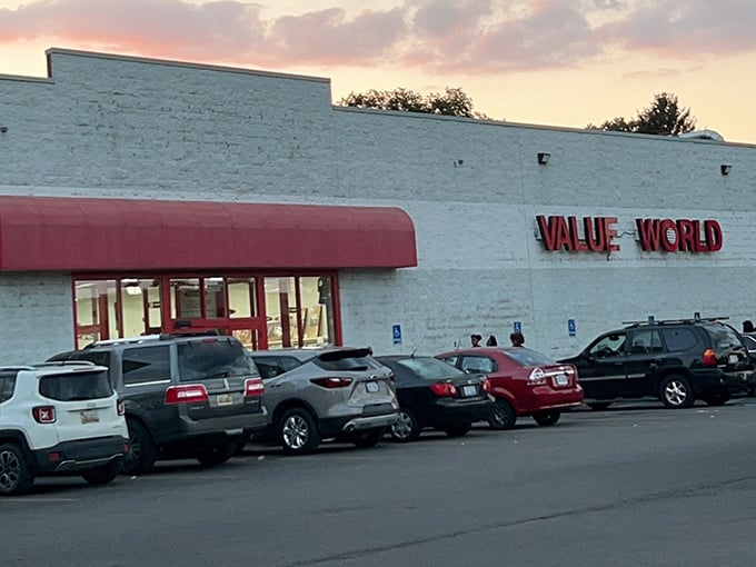 The evening glow transforms Value World into a magical realm of possibility. Sunset shopping at its finest!