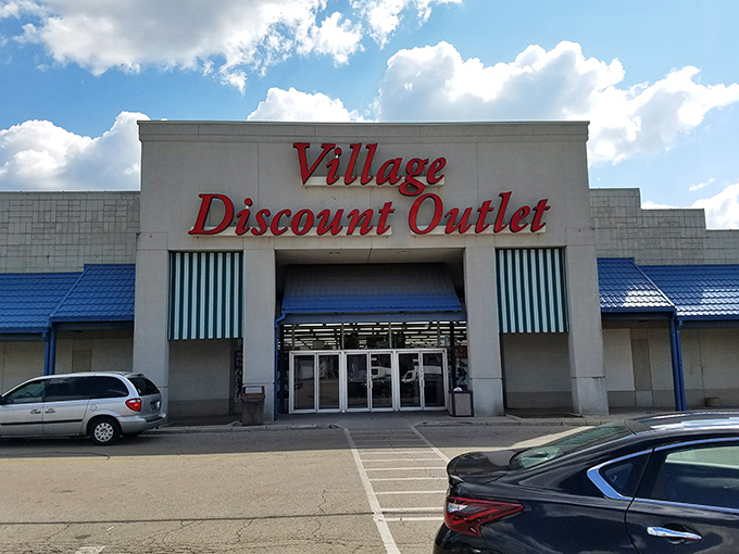 The simple exterior of Village Discount Outlet hides a labyrinth of aisles where patient shoppers are rewarded with amazing finds.