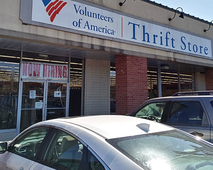 Even the "Now Hiring" sign can't distract from the promise of hidden gems waiting inside this Columbus institution.