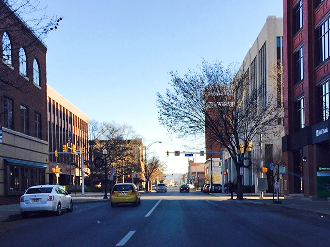 Colorful storefronts beckon with small-town charm&mdash;Norman Rockwell would've set up his easel right here.
