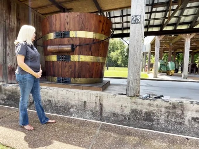 This isn't your average backyard bucket. The craftsmanship on this wooden wonder would make any pioneer woodworker tip their hat in respect.