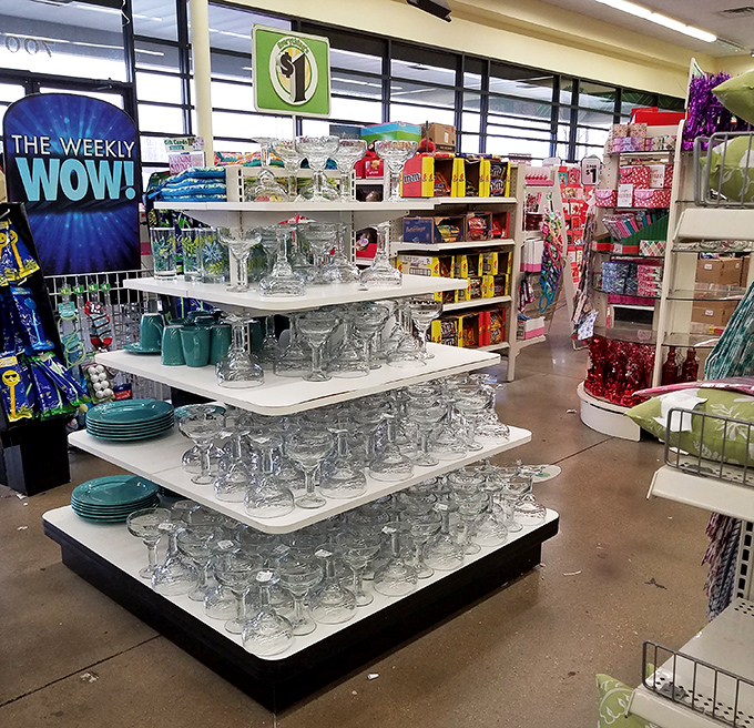 Crystal-clear glassware that could easily pass for fancy at your next dinner party. Your guests will never suspect your brilliant frugality.