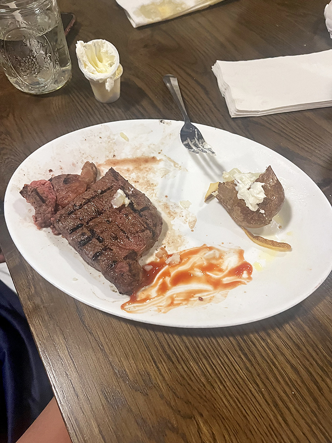 This strip steak doesn't need fancy garnishes to impress &ndash; it lets its perfect grill marks and juicy interior do all the talking.